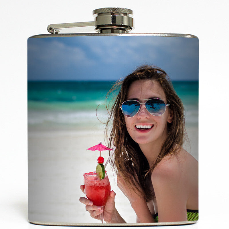 Upload Your Own Design - Custom 6 oz Stainless Flask - Liquid Courage ...